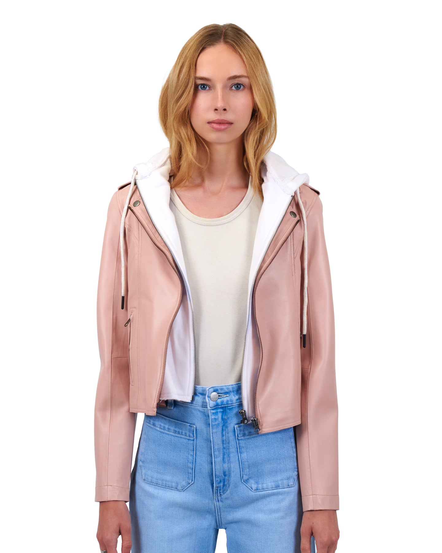 Molly Burnished Leather Jacket Petal – jakett