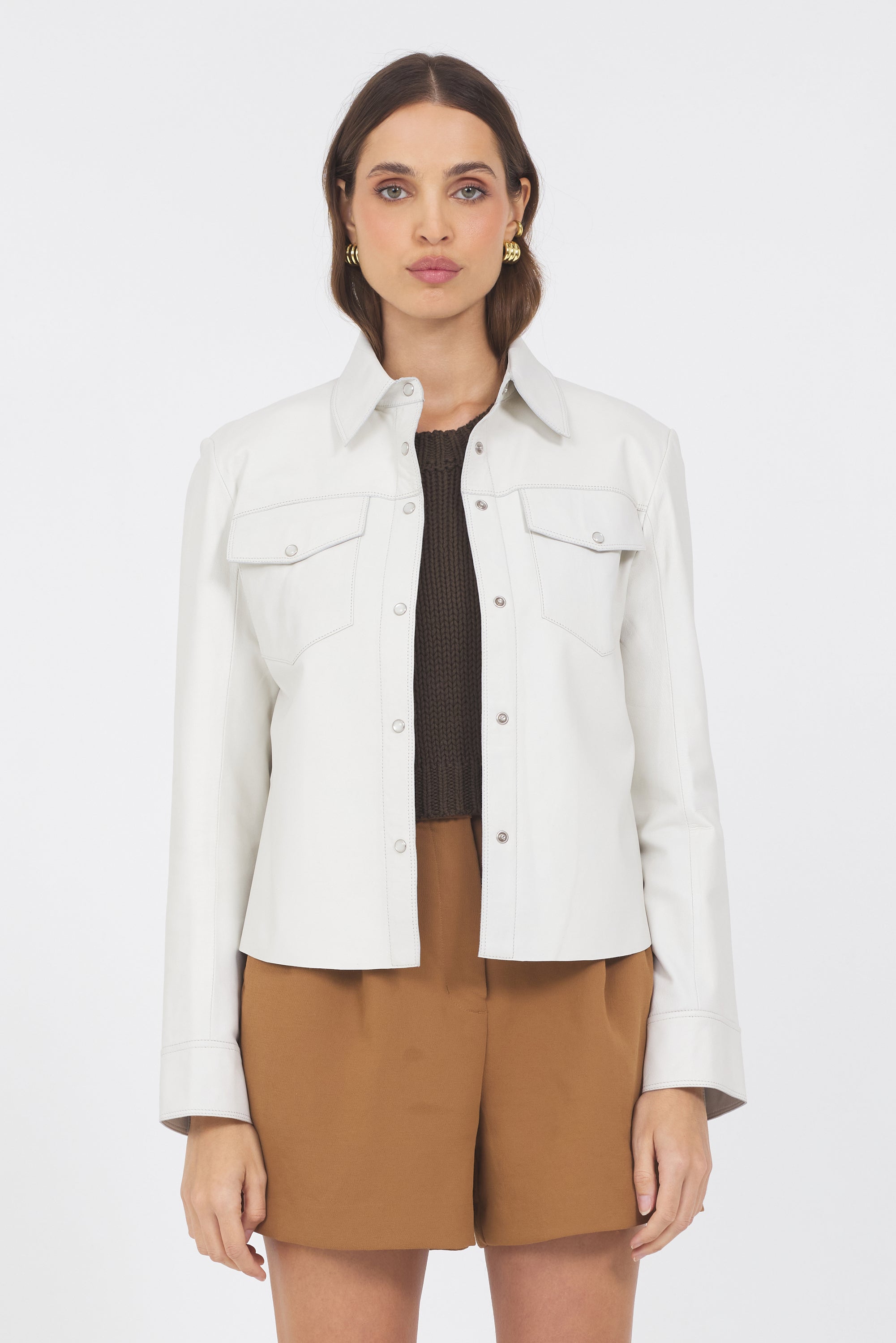 Rowan Washed Leather Jacket White – jakett