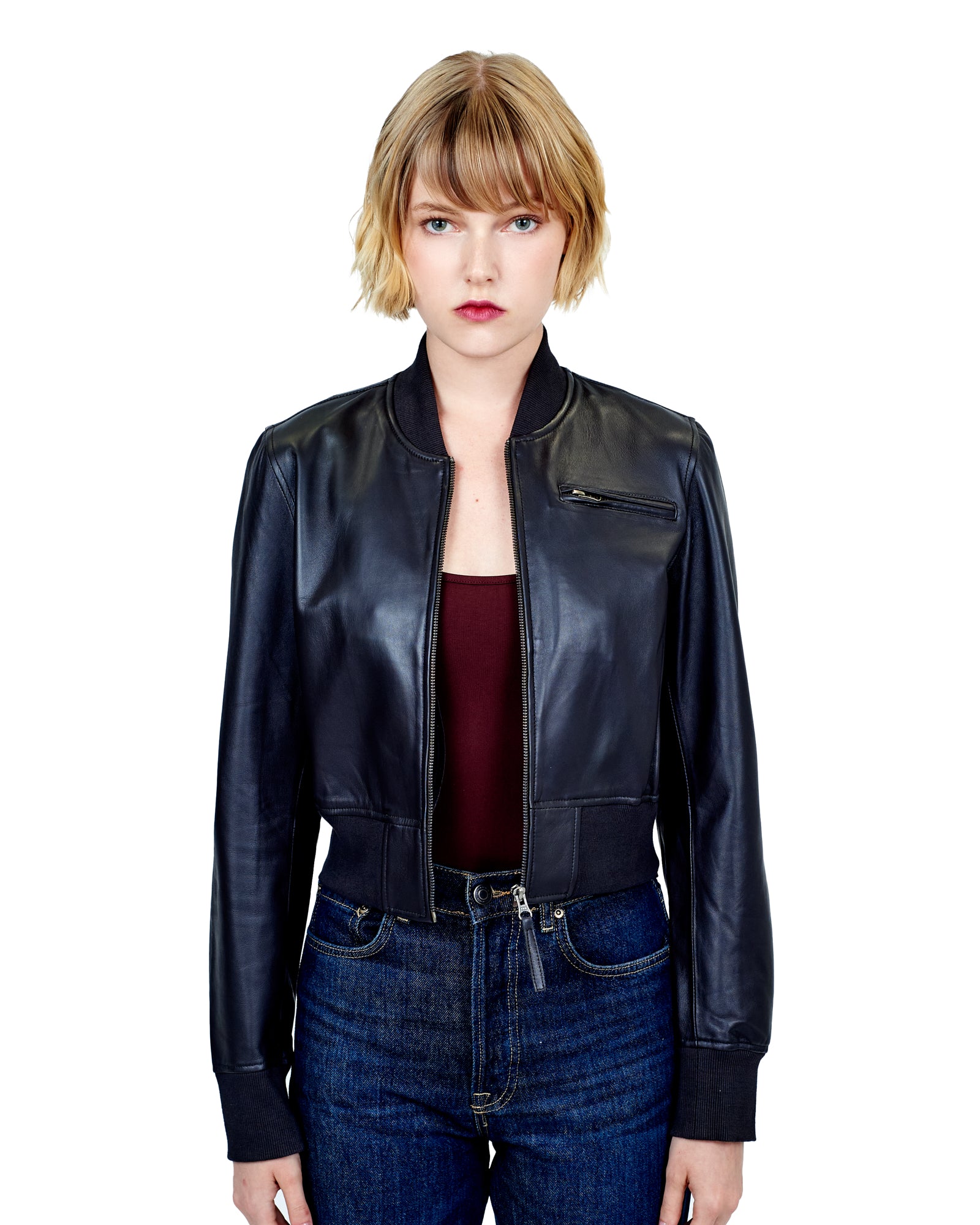 Collins Washed Leather Jacket Sable – jakett