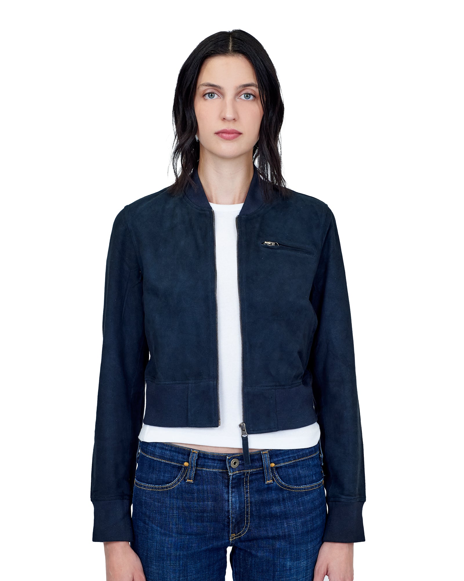 Collins Washed Suede Jacket Midnight – jakett